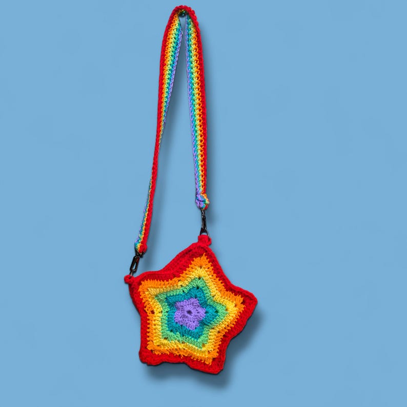 Crochet Rainbow Star Bag - Etsy