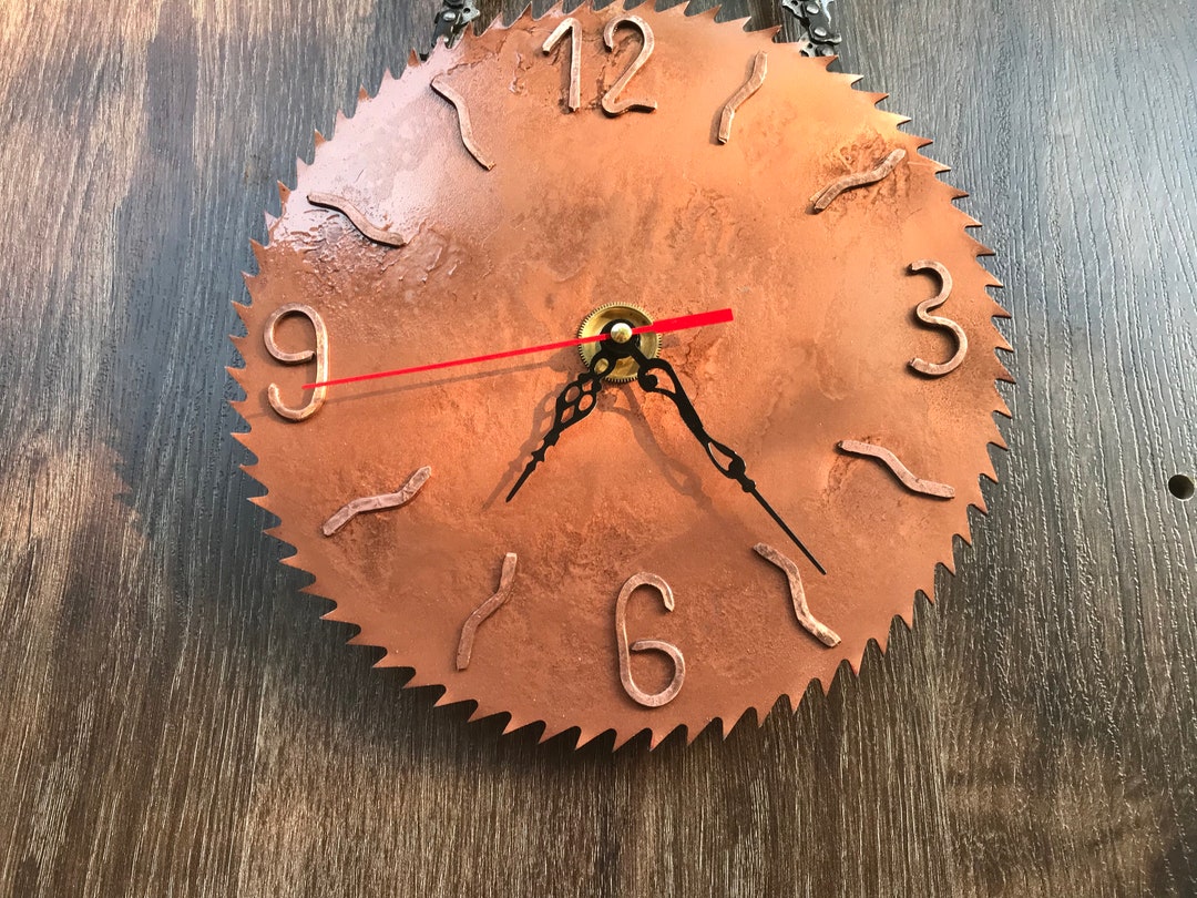 Upcycled Wall Clock From Old Steel Disk, Handmade Wall Clock, Upcycled ...
