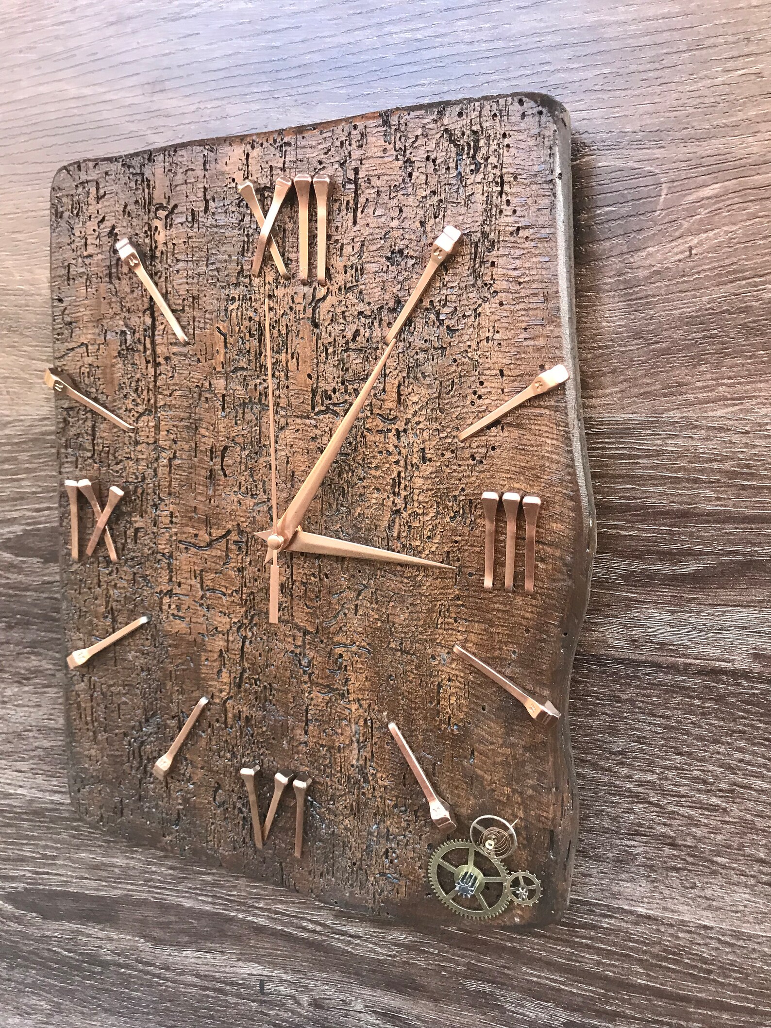 Handmade Wood Clock, Rustic Wood Clock, Unique Clock, Modern Wood Clock ...