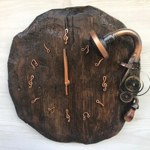 Upcycled Gramophone Clock, Retro Wall Clock, Vintage Wall Clock, Unique ...
