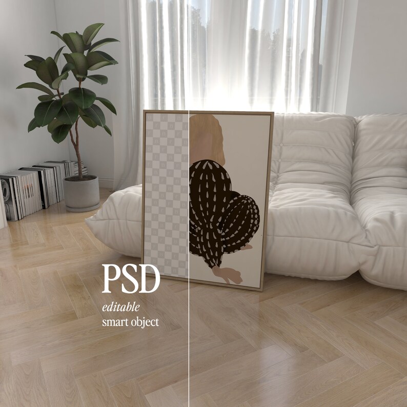 Interior Mockup Frame on Floor Frame Mockup Living Room - Etsy