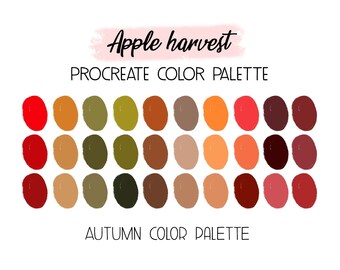 Procreate Autumn Color Palette, Procreate Fall Palette, 30 Fall Color ...