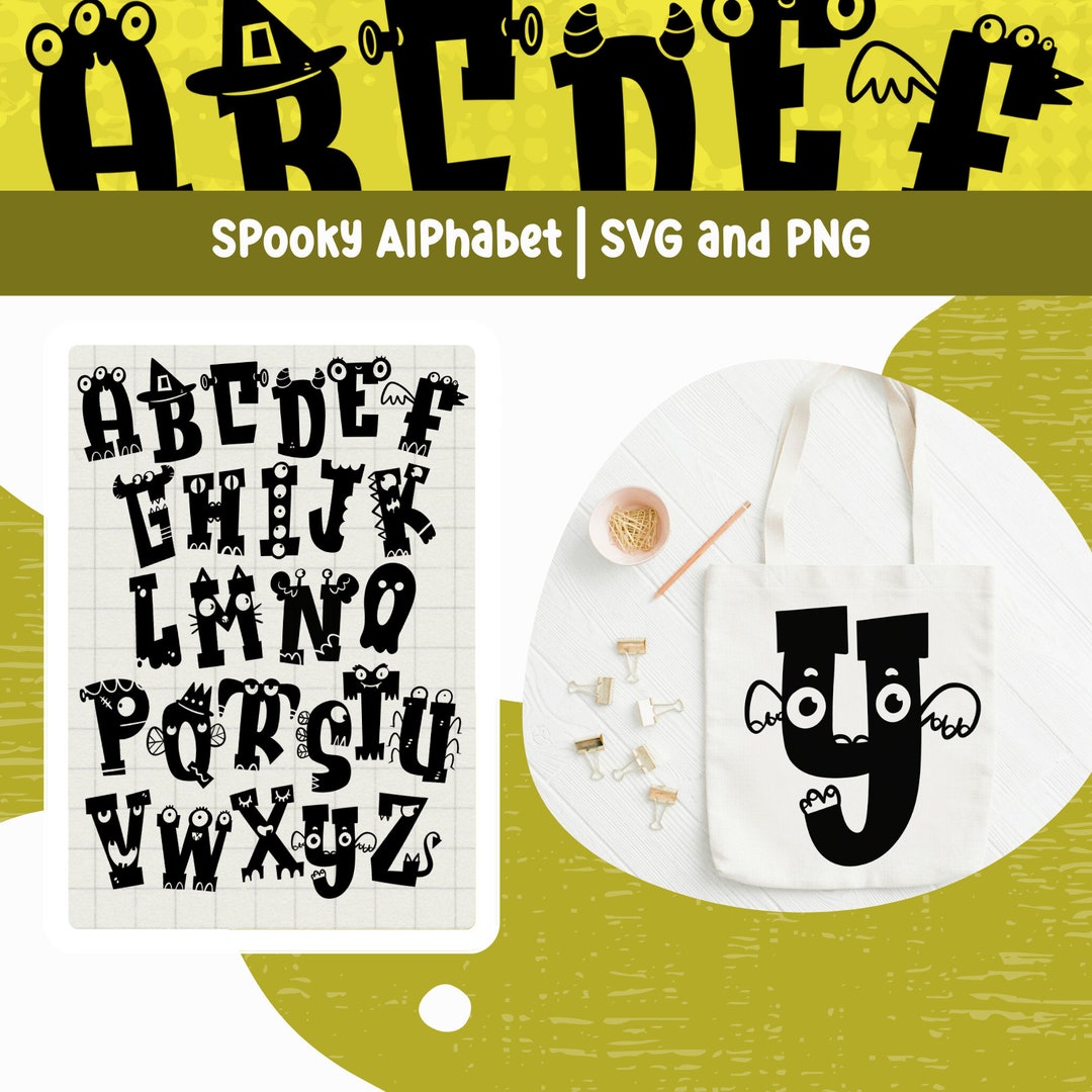 Halloween Clipart Alphabet Svg Monster Handwritten Letter Alphabet Png ...