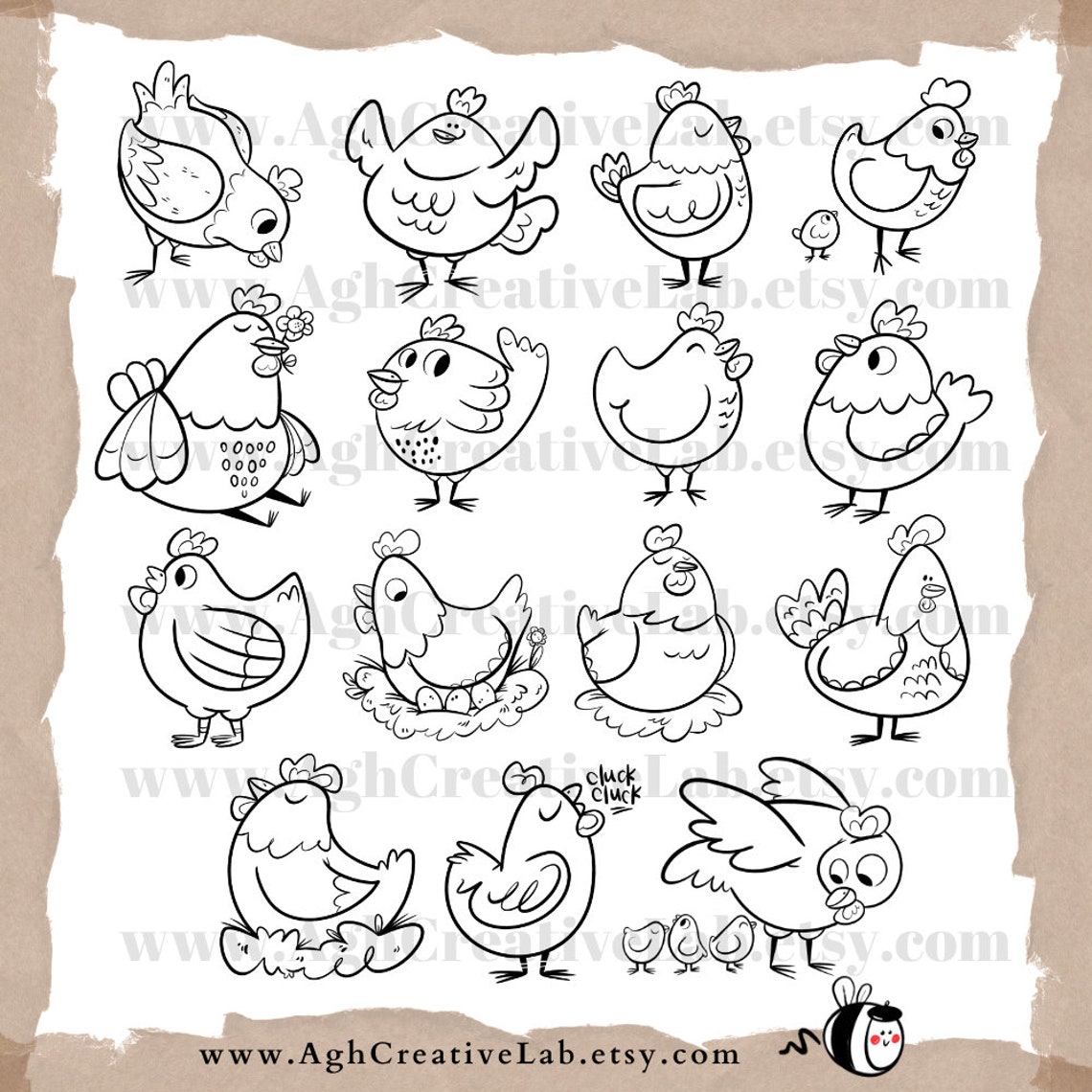 Procreate Brushes Farm Animal Chicken Procreate Stamp Hen Clipart ...