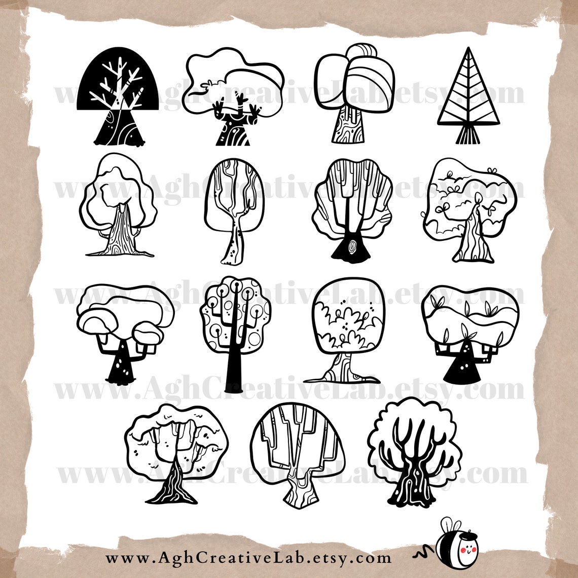 Procreate Trees Stamps Procreate Tree Brushes Procreate - Etsy