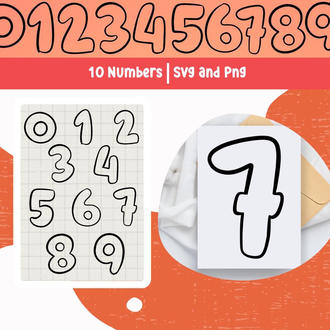Numbers SVG and PNG Clipart for Classroom Decor or Activities, Personal ...