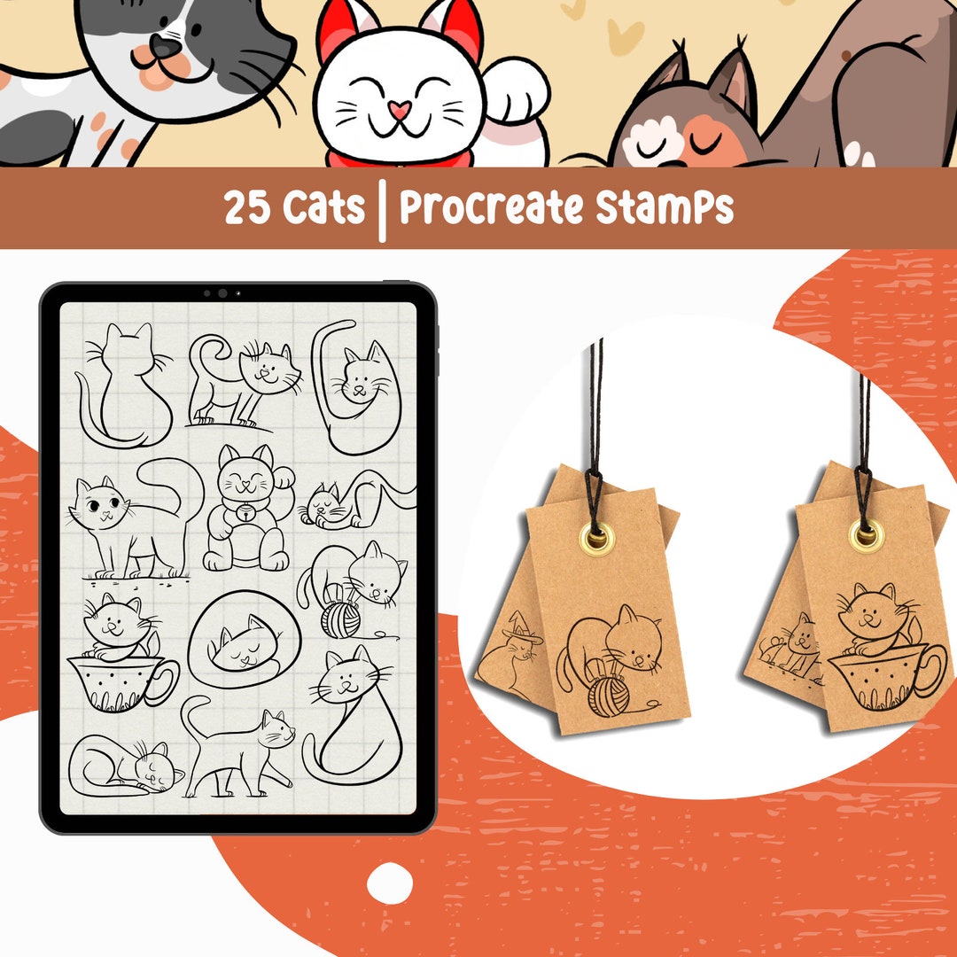 Procreate Brushes Cat Procreate Stamps Animal Procreate Brush Animal ...