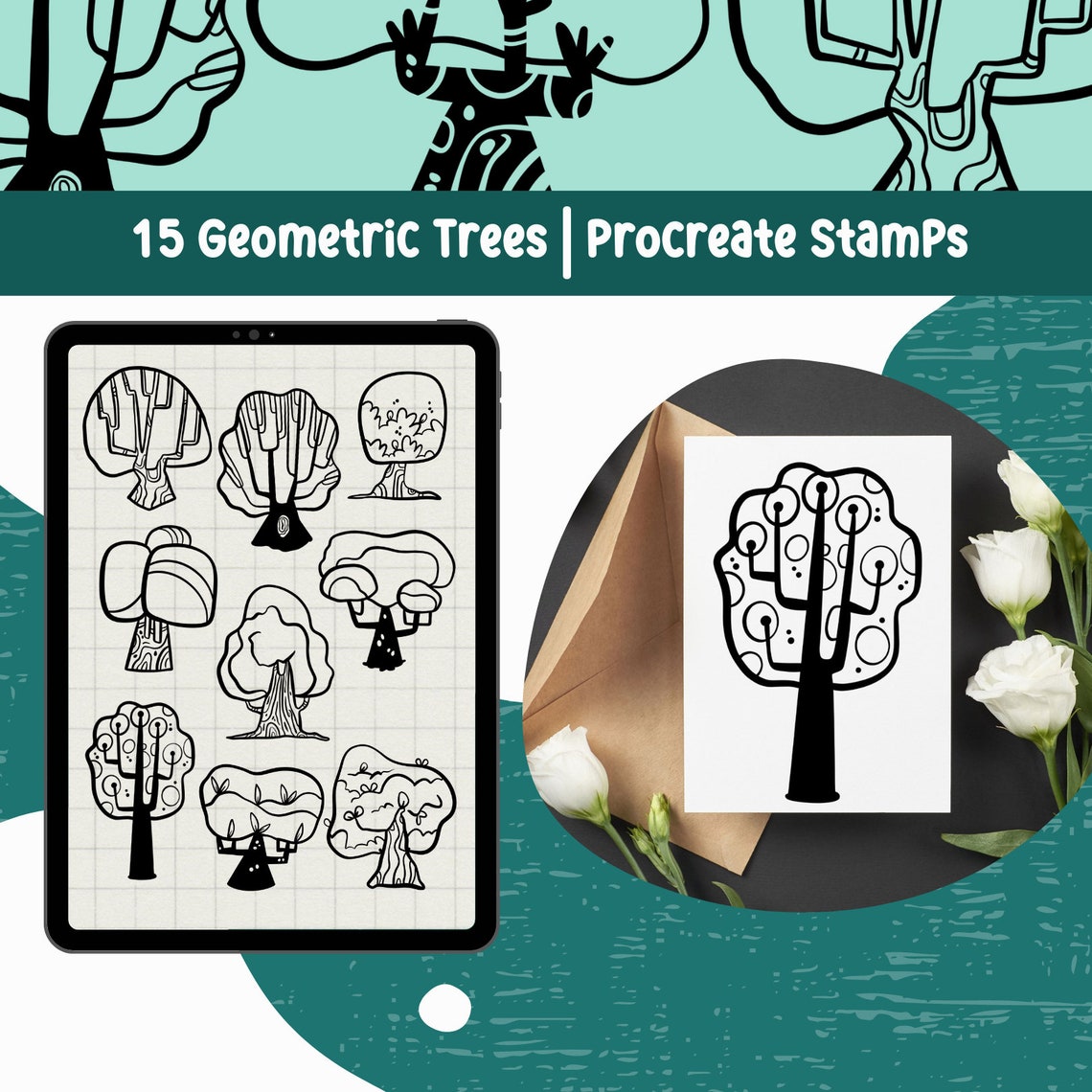 Procreate Trees Stamps Procreate Tree Brushes Procreate - Etsy