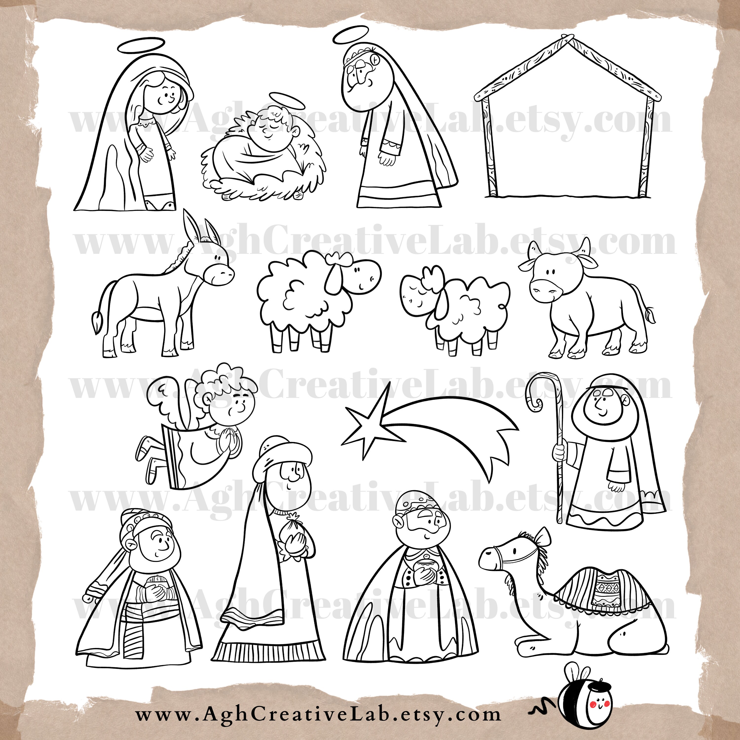DIY for Kid Nativity Set Svg Nativity Scene Svg Christmas Svg Nativity ...