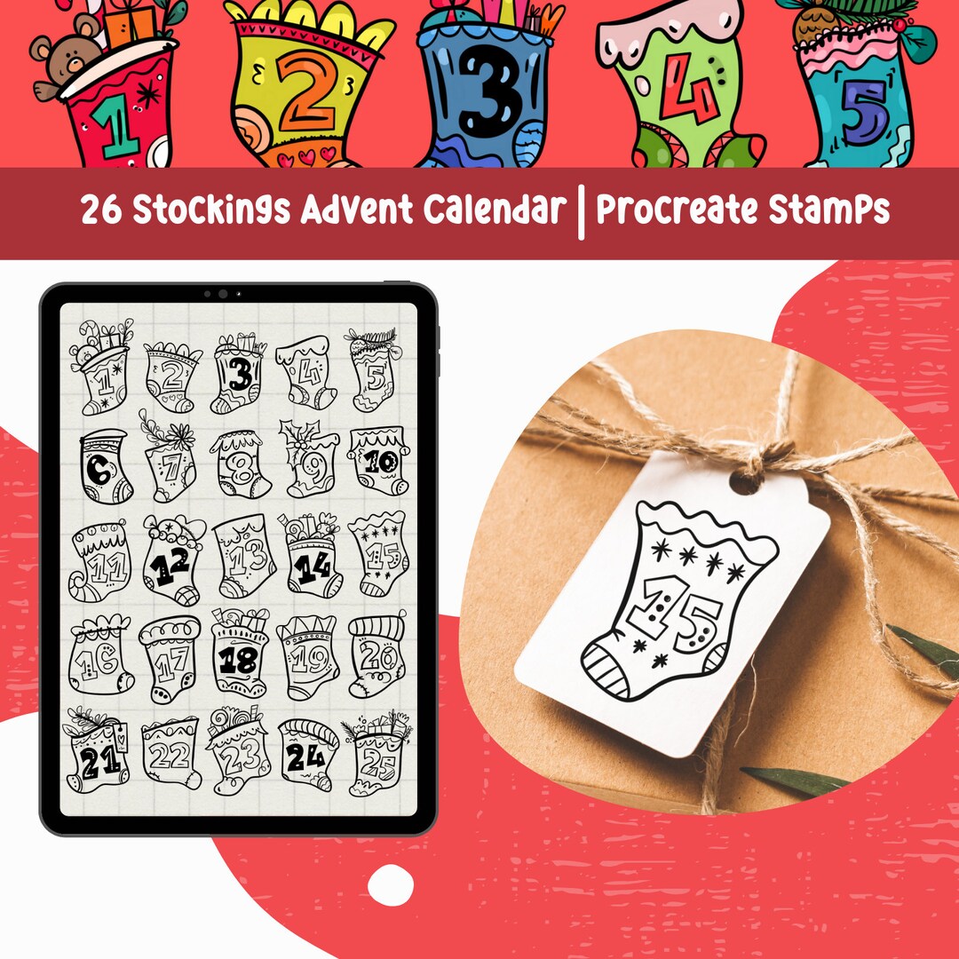 Advent Calendar 2024 Procreate Brushes Christmas Procreate Christmas ...