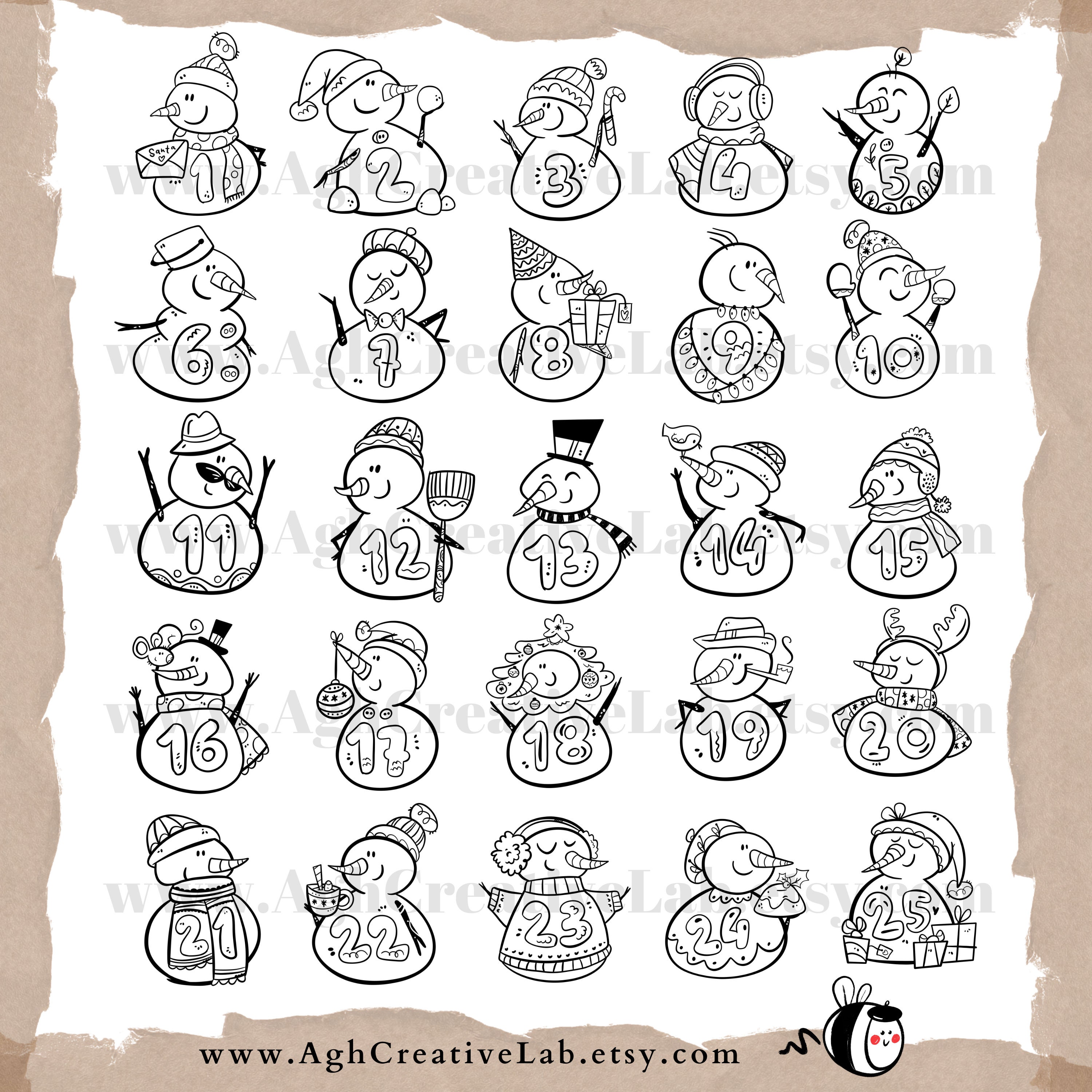 Christmas Advent Calendar Snowman Svg Snowman Face Svg Christmas Svg ...