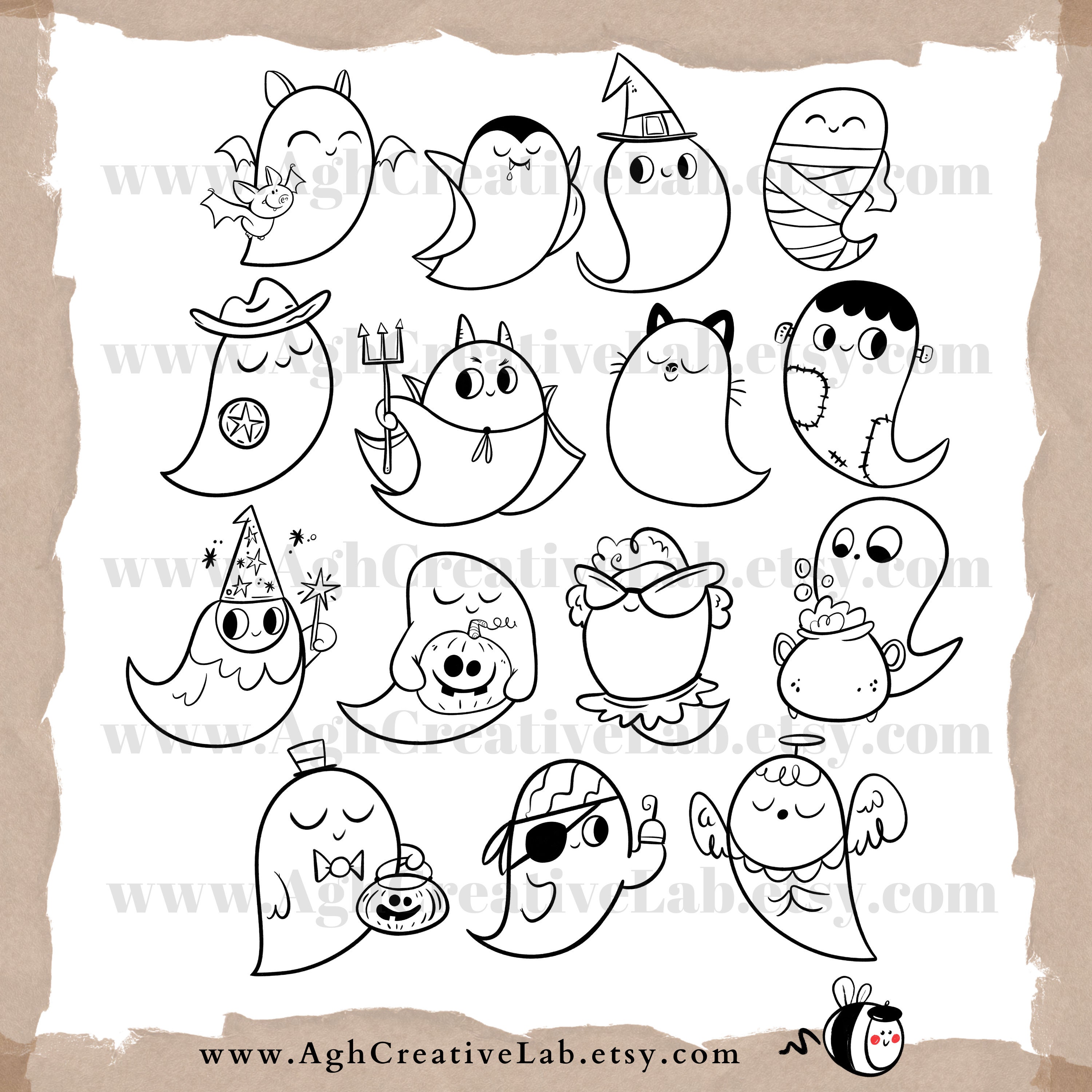 Cute Ghost Procreate Brush Spooky Clipart Halloween Procreate Stamp ...