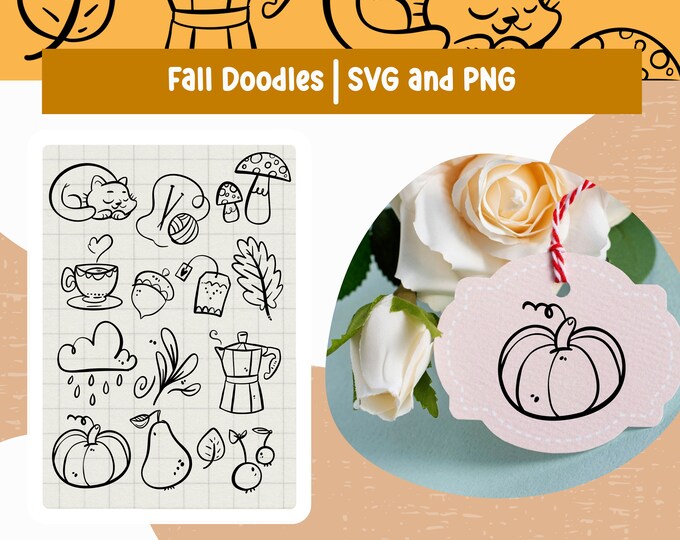 Doodle Autumn Svg Autumn Clipart Fall Season Svg Outline Svg ...