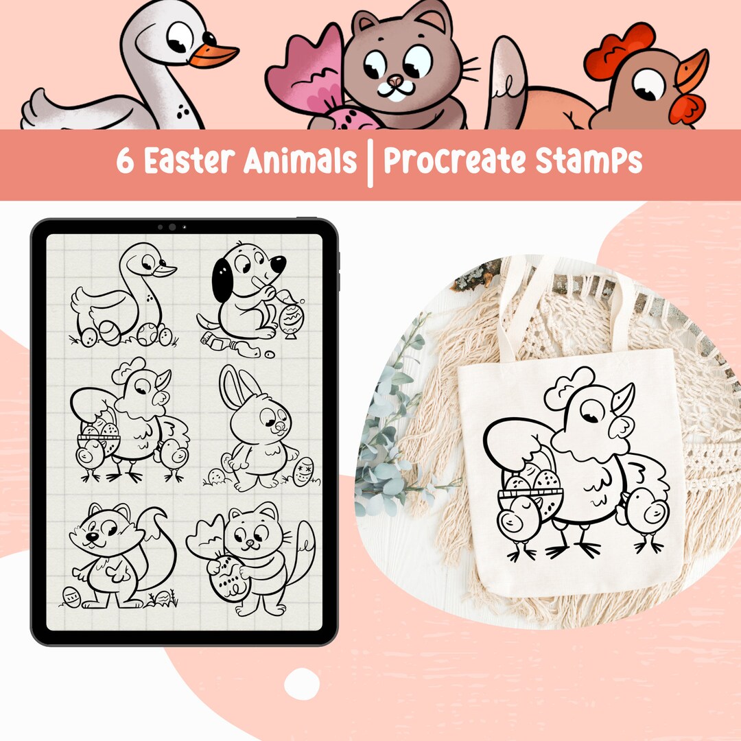 Easter Procreate Stamp Procreate Brushes Procreate Animal Brush for ...