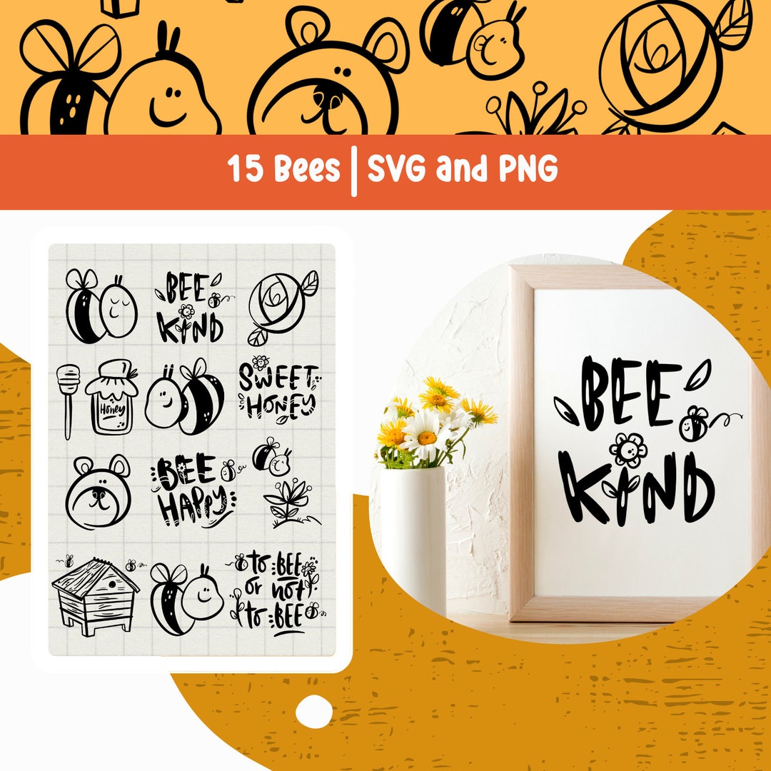 Bees Svg Bundle Flying Bee Svg Bumble Bee Lasercut Bee Kind Svg Bee ...