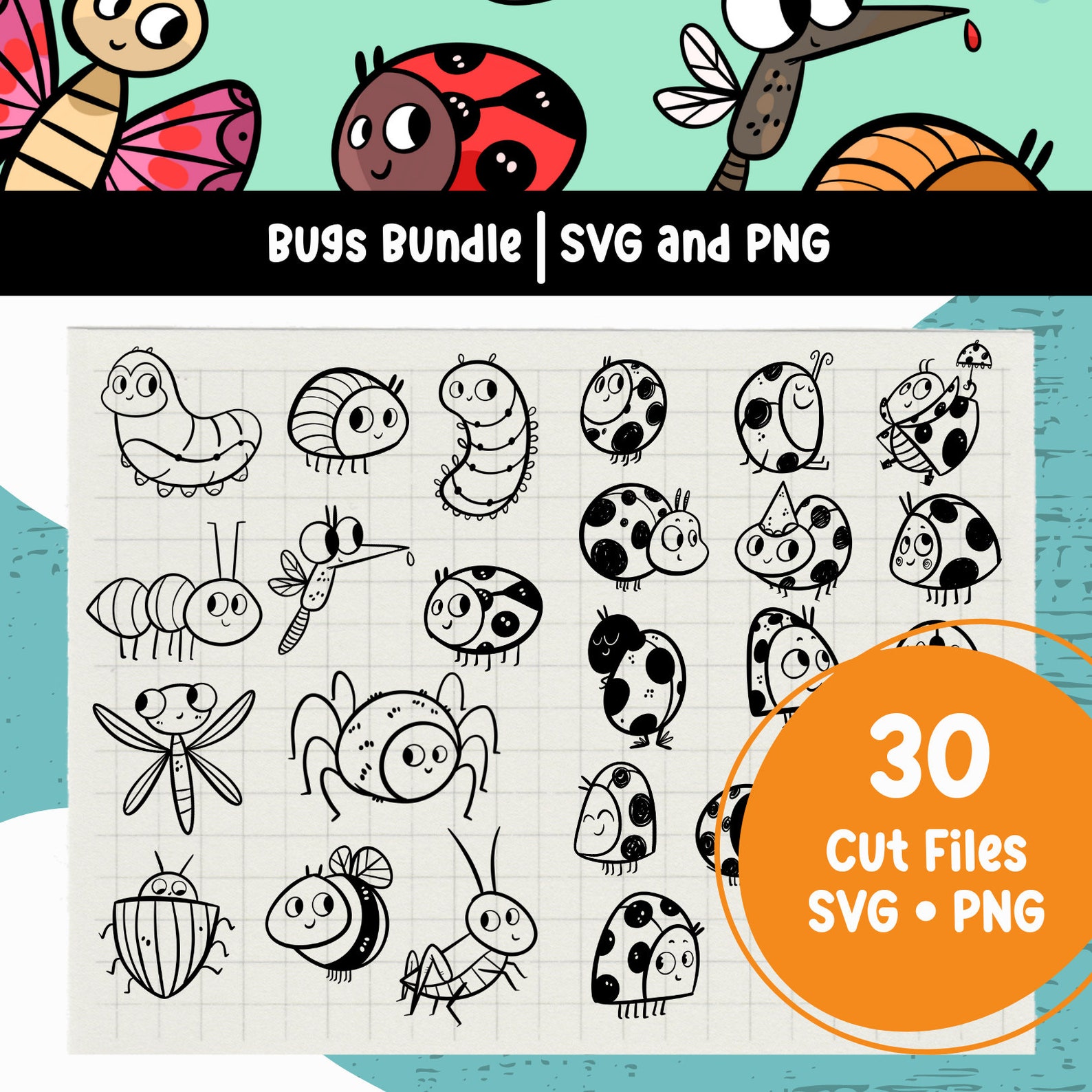 Svg Bundle Butterfly Svg Ladybug Svg Insect Svg File for Cricut Cute ...