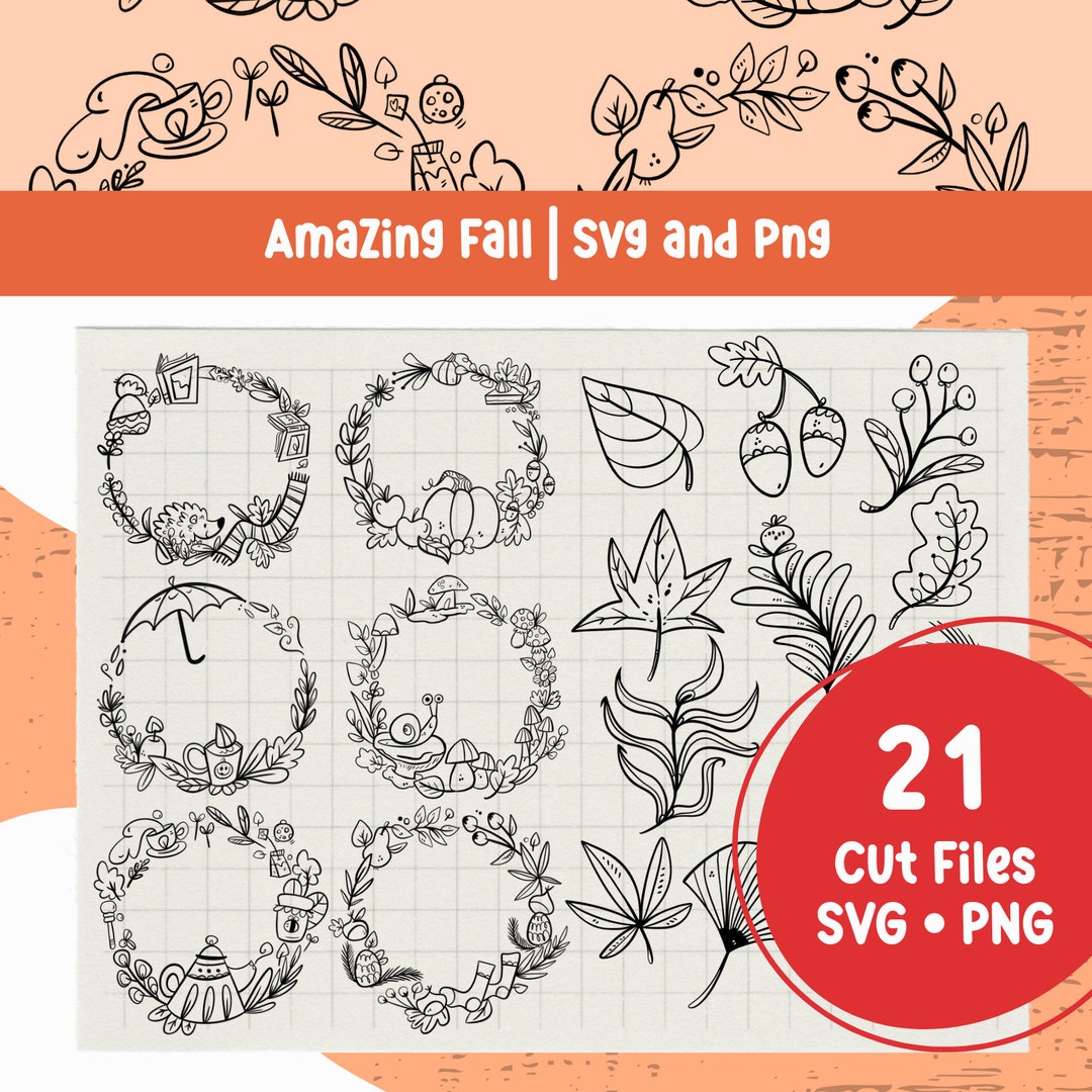 Fall Wreath Svg Autumn Leaves Clipart Fall Svg School Clipart Cute Fall ...
