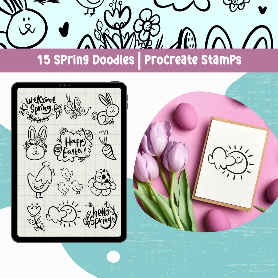 Procreate Brushes Spring Procreate Easter Procreate Stamp Brush for ...