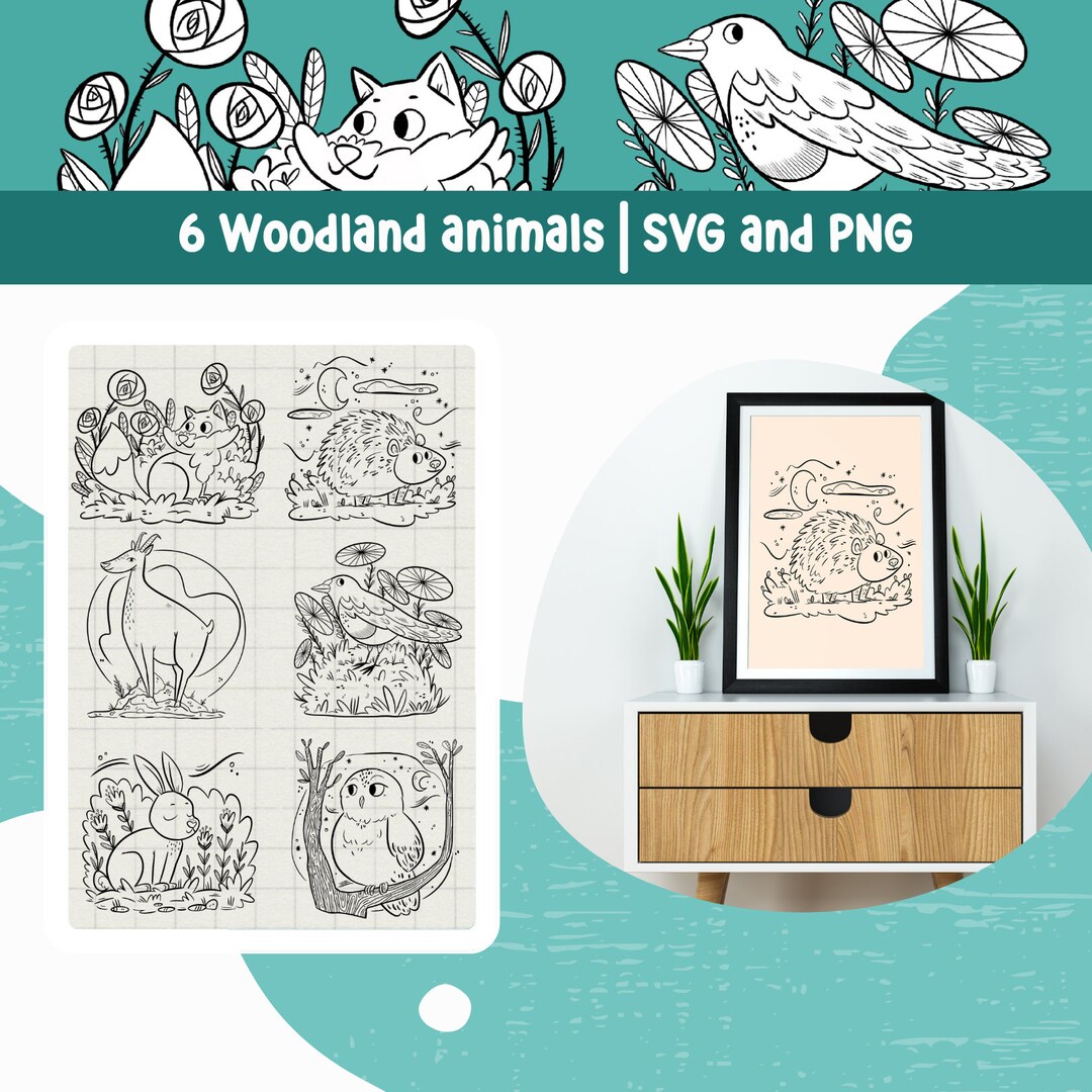 Woodland Animal Svg Bundle Woodland Decor Nature Svg Cute Animal Png ...