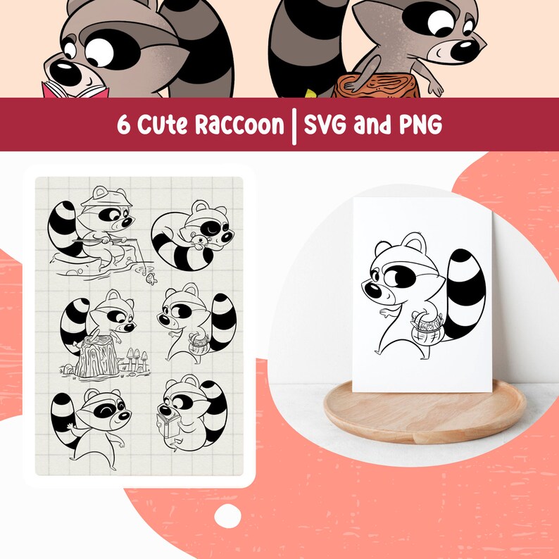 Raccoon Svg Woodland Animal Clipart Woodland Animal Svg Cute Animal Svg ...