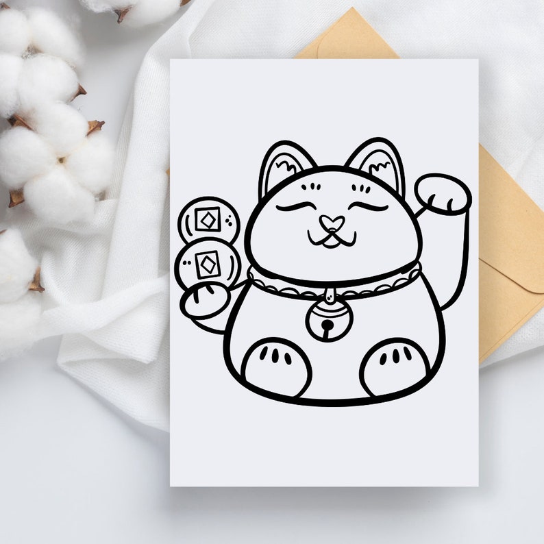 Lucky Cat Svg Maneki Neko Cat Png Cute Cat Svg Bundle Animal Svg File ...
