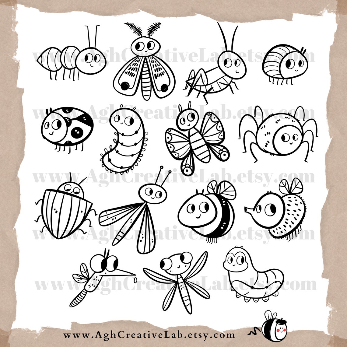 Procreate Stamp Insect Procreate Brushes Cute Bug Bee - Etsy