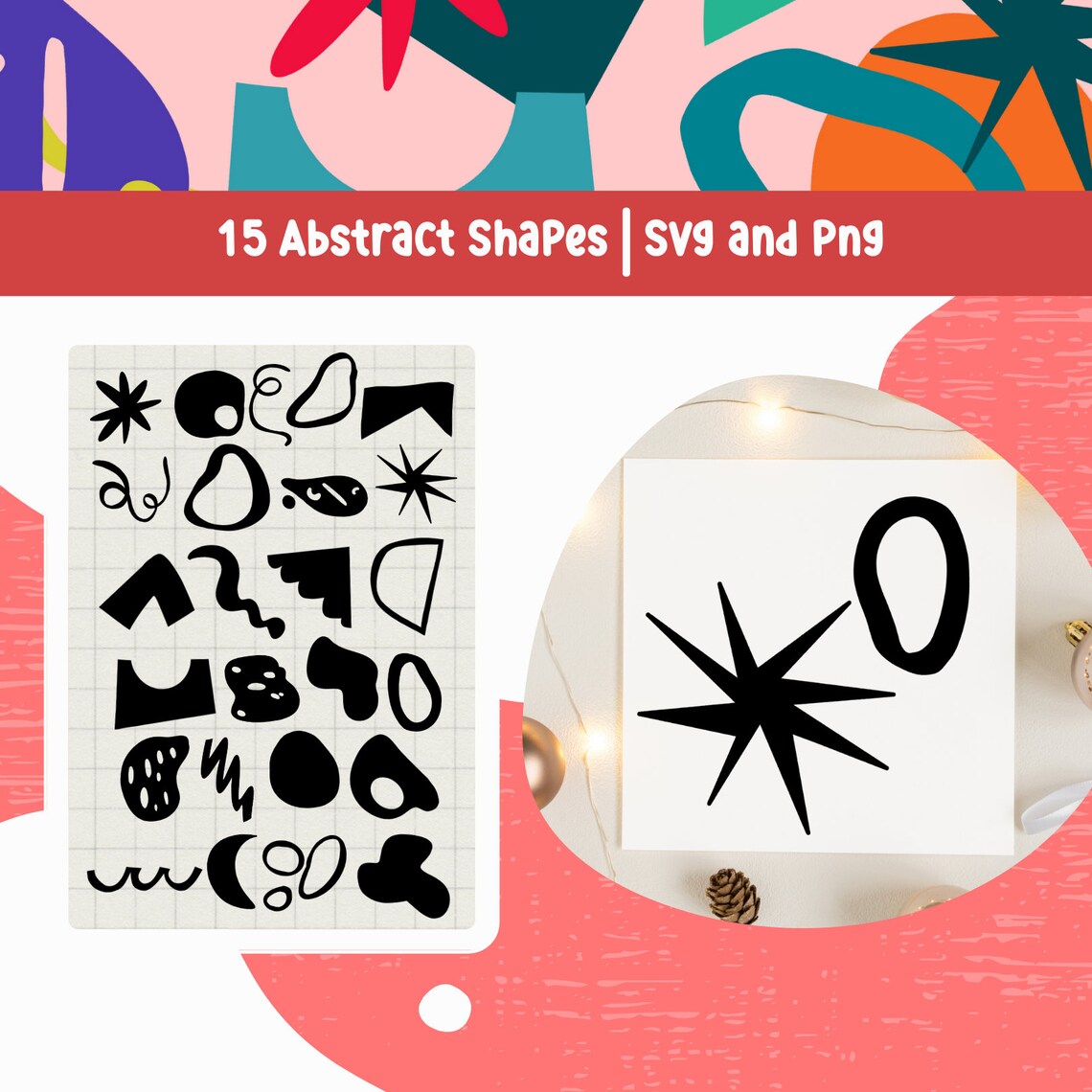 Abstract Shapes Svg Svg Bundle Hand Drawn Shapes Abstract Png Boho ...