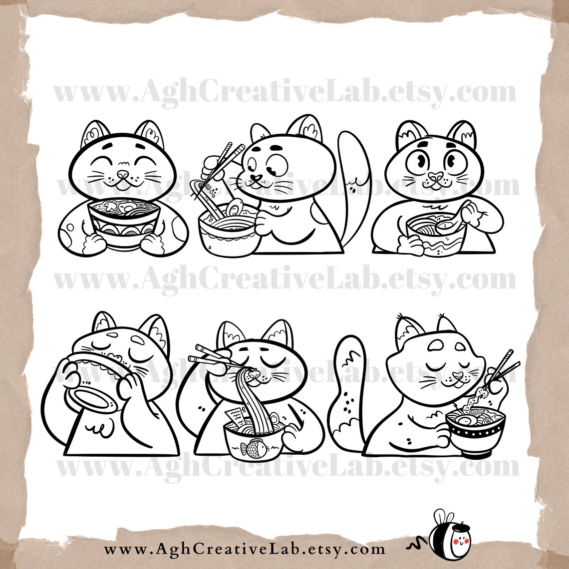 Ramen Cat Svg Cat Png Ramen Clipart Cute Cat Svg Bundle Animal Svg ...