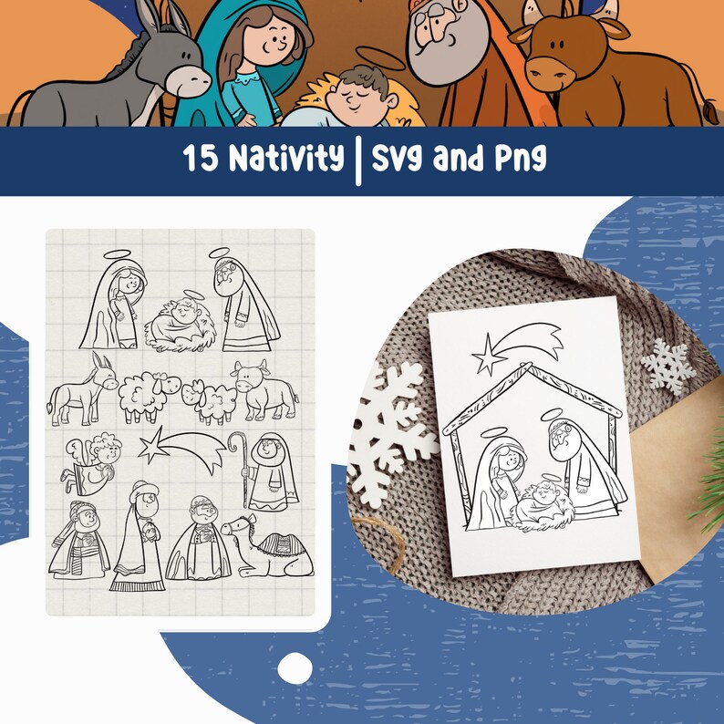 DIY for Kid Nativity Set Svg Nativity Scene Svg Christmas Svg Nativity ...