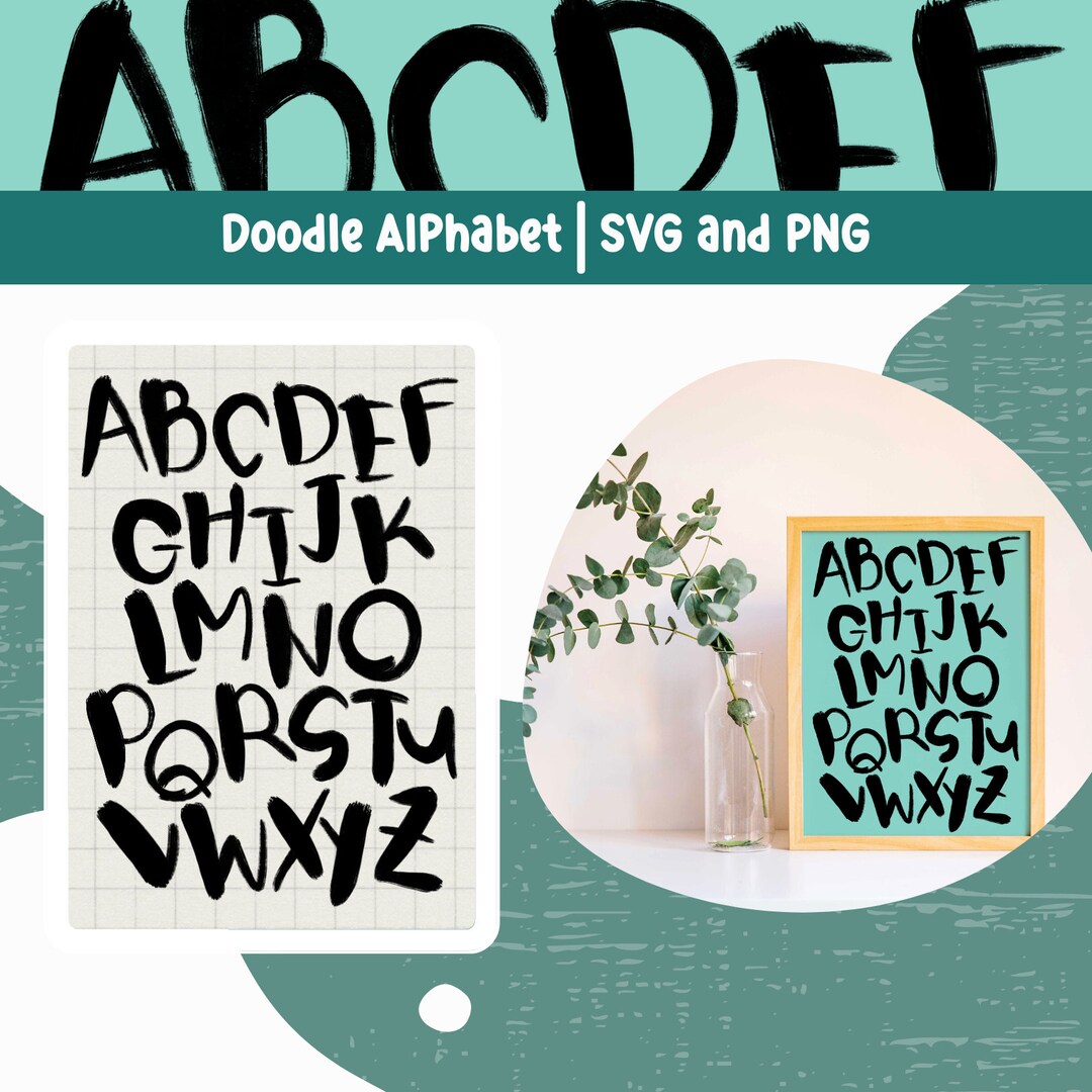 Alphabet SVG Handwritten Alphabet Svg Files for Cricut Alphabet PNG ...