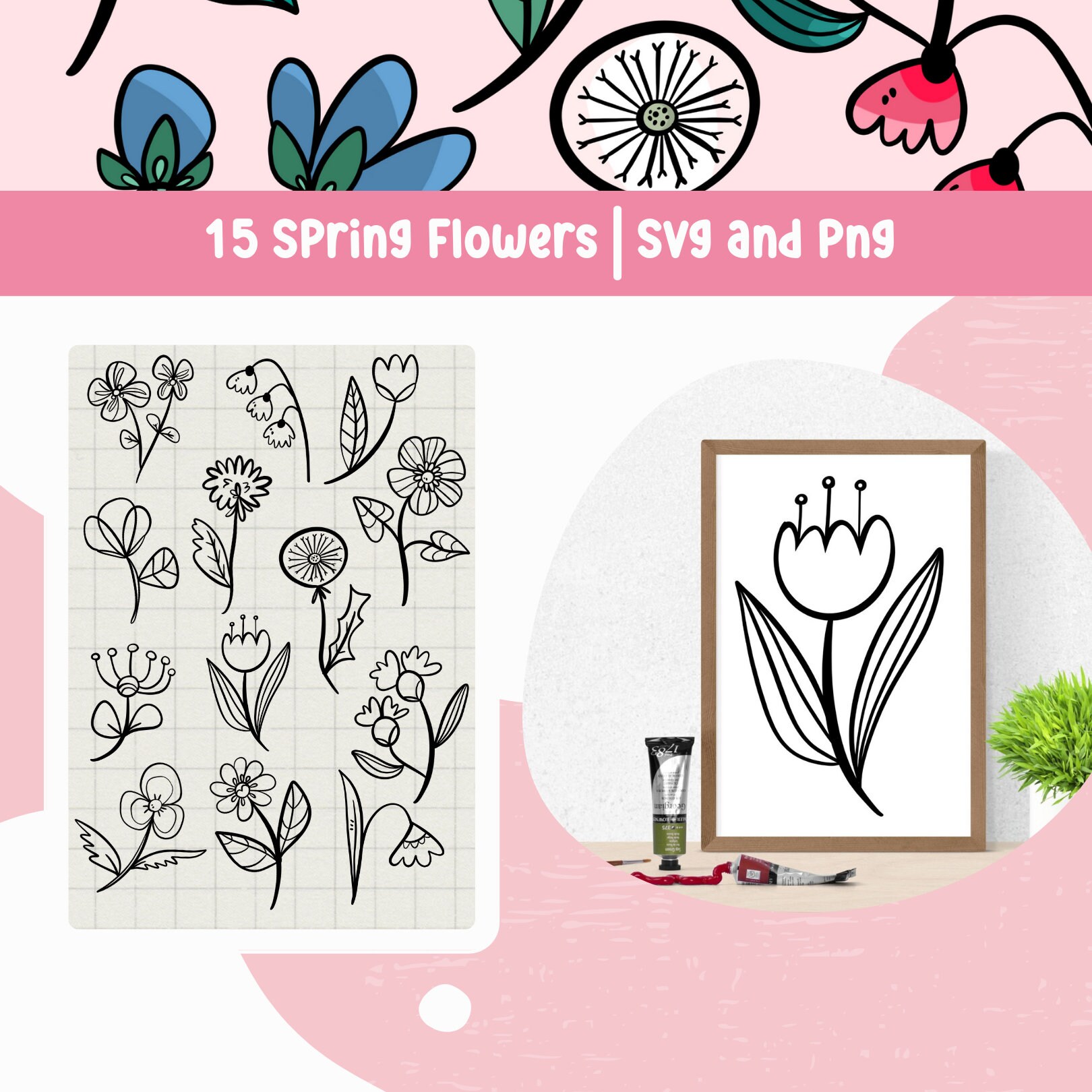 Spring Flower Svg Flower Clipart Png Cut File for Sublimation - Etsy