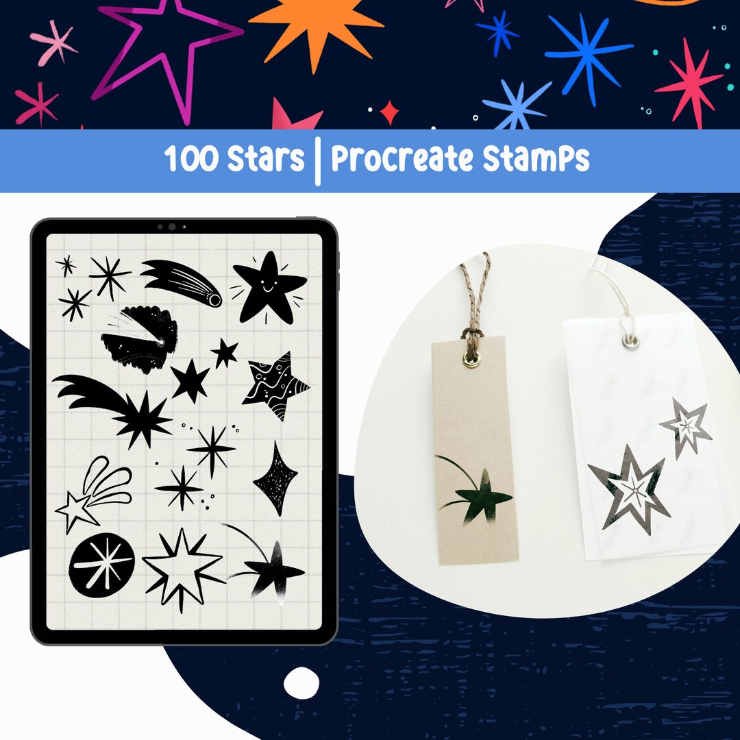 STAR Procreate Stamps Procreate Doodle Star Procreate Brushes 100 STAR ...