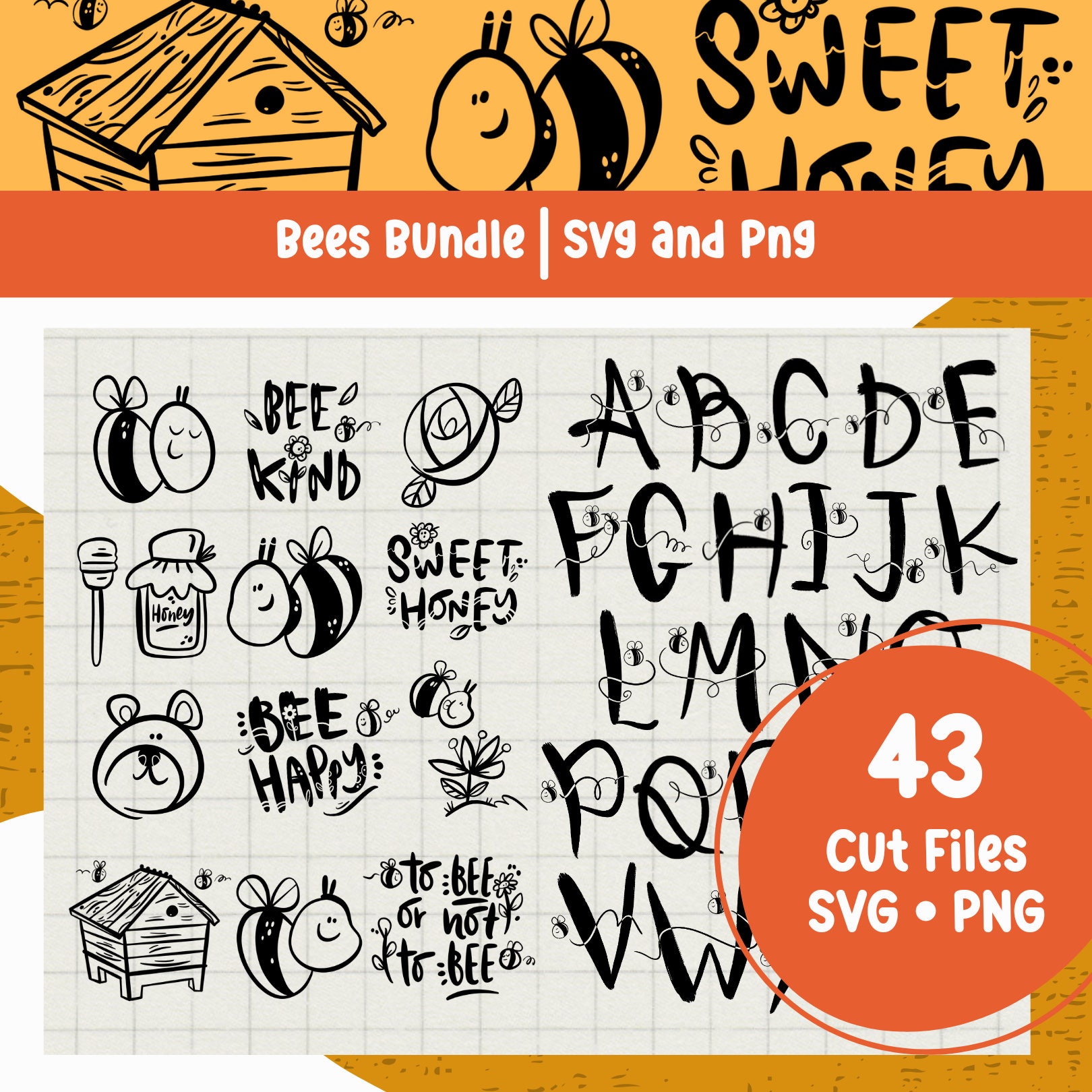 Bees Bundle Svg Bee Svg Flying Bee Svg Bumble Bee Svg Bee Kind - Etsy