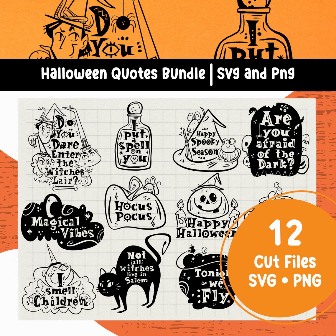 Halloween Bundle Svg Halloween Quote Svg & Png Spooky Quote - Etsy