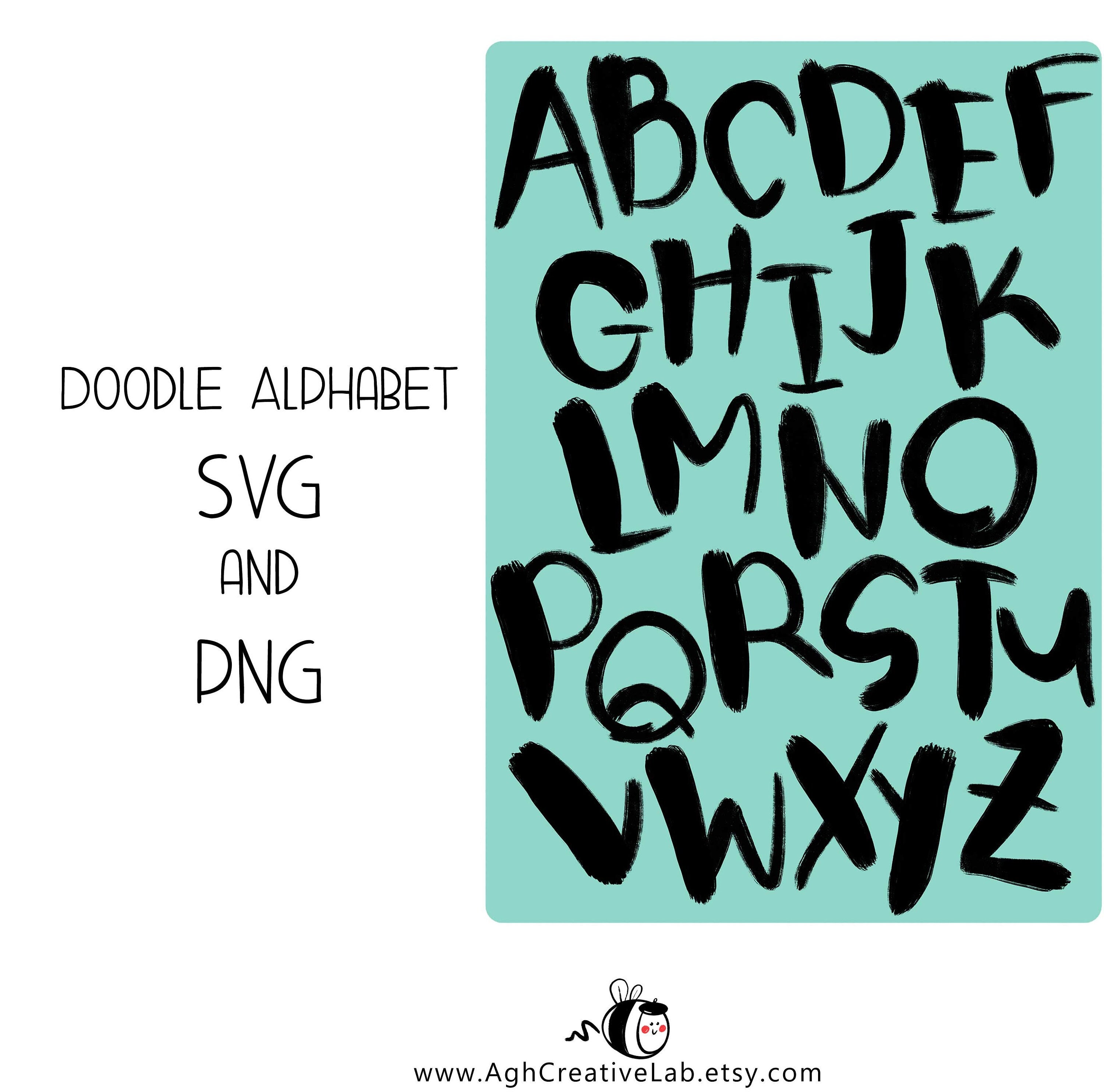 Alphabet SVG Handwritten Alphabet Svg Files for Cricut | Etsy UK