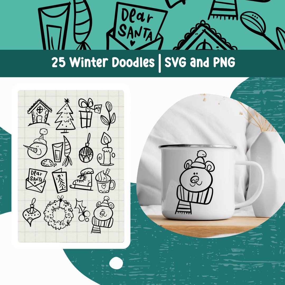 Christmas Svg Doodle Svg Clipart Winter Png Christmas Png Winter ...