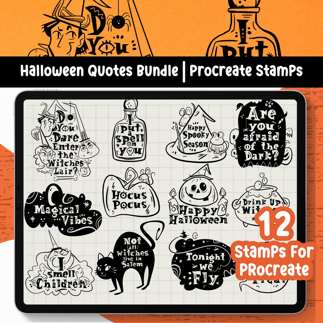 Cute Halloween Procreate Brush Procreate Bundle for Halloween Procreate ...