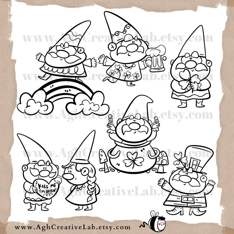 Saint Patricks Day Procreate Stamp Gnome Procreate Cute Gnome Brush for ...