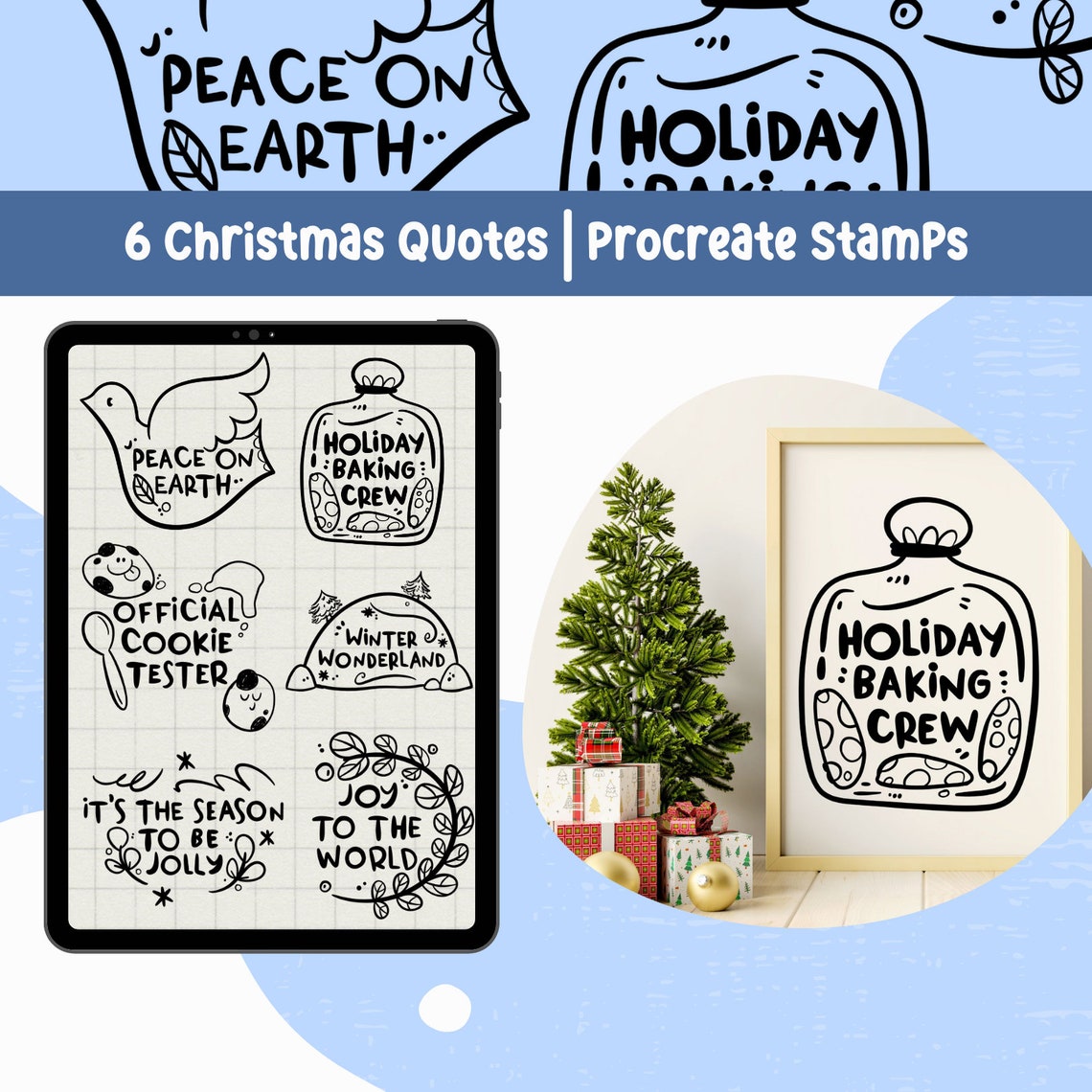 Christmas Procreate Stamps Christmas Quotes Christmas - Etsy