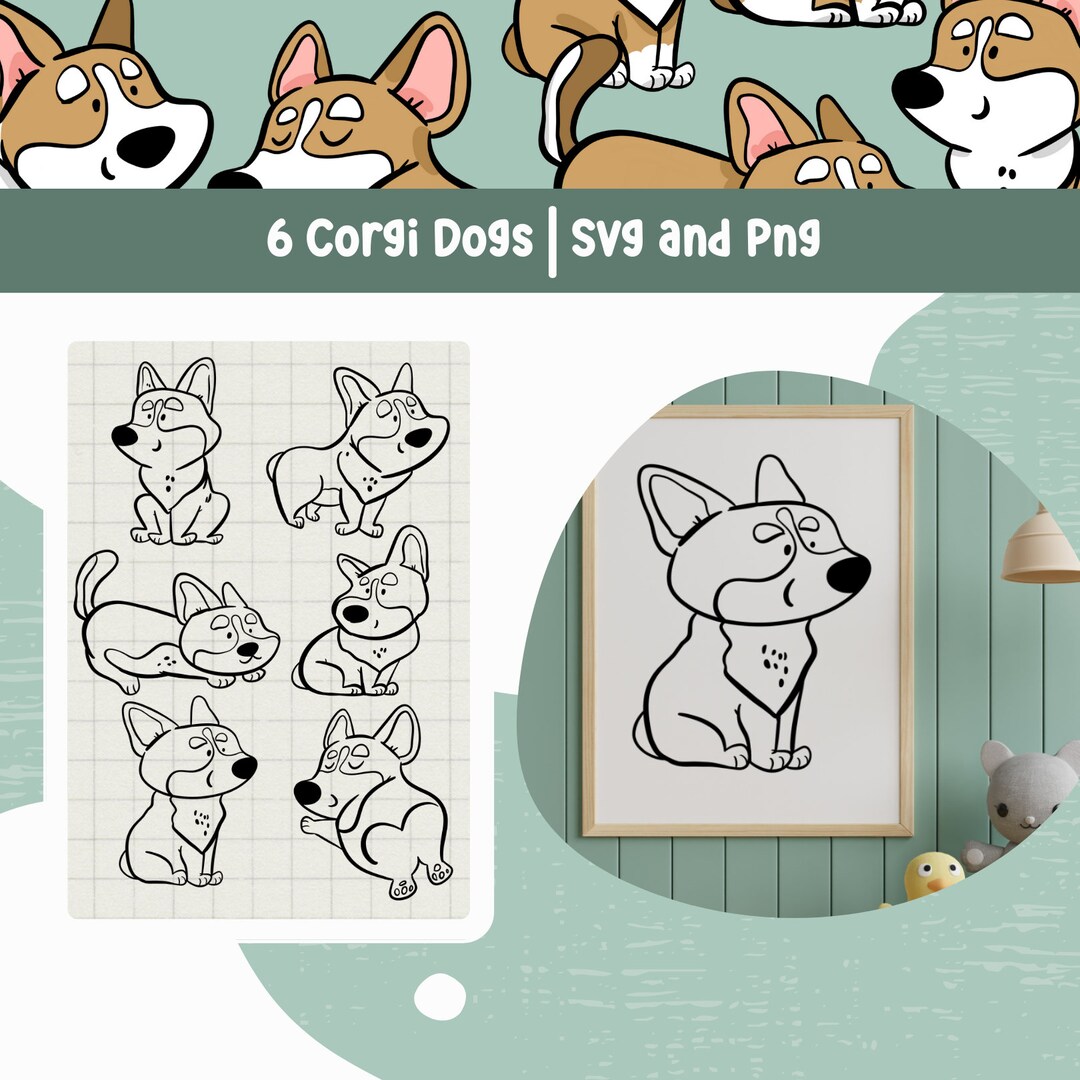 Dogs Svg Files Corgi Clipart File Svg for Cricut Cute Dog Clipart Corgi ...