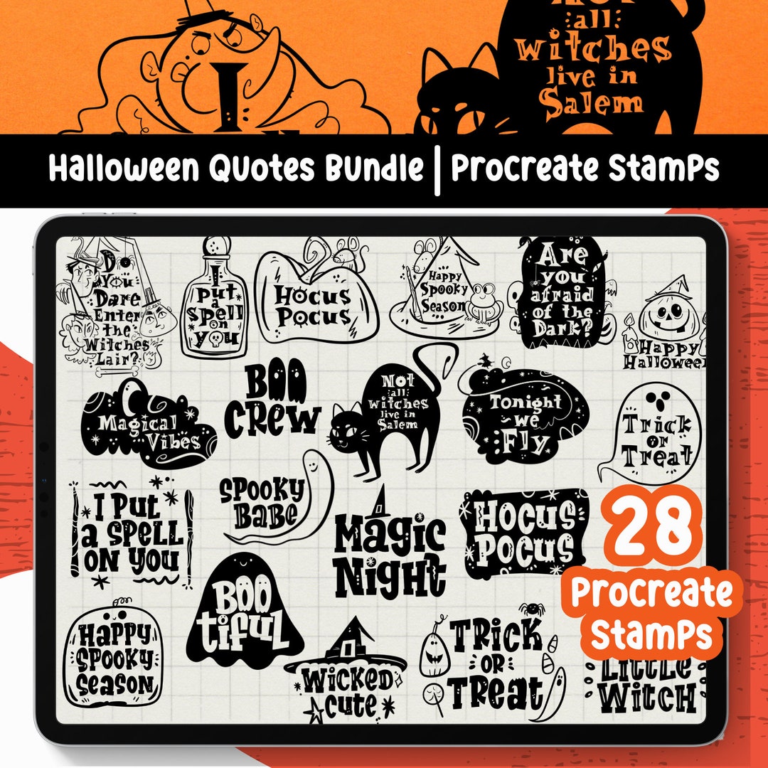 Halloween Procreate Brush Halloween Procreate Stamp Hocus Pocus Clipart ...