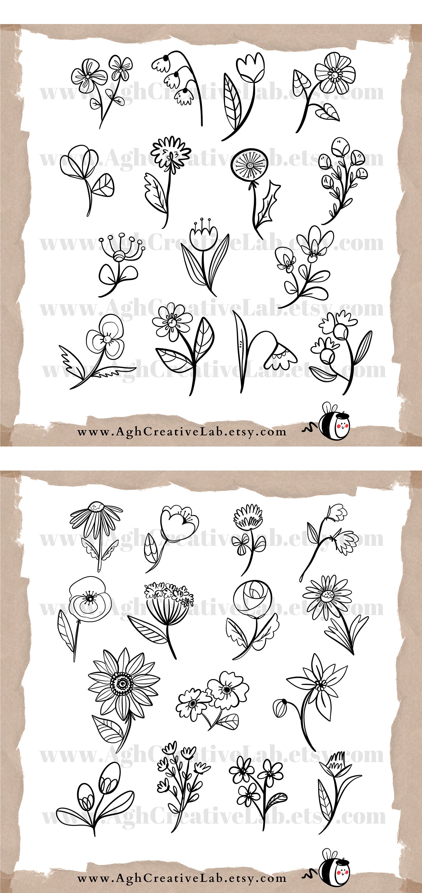 Svg Flower Bundle Bouquet Svg File for Sublimation Cute Flower Png ...