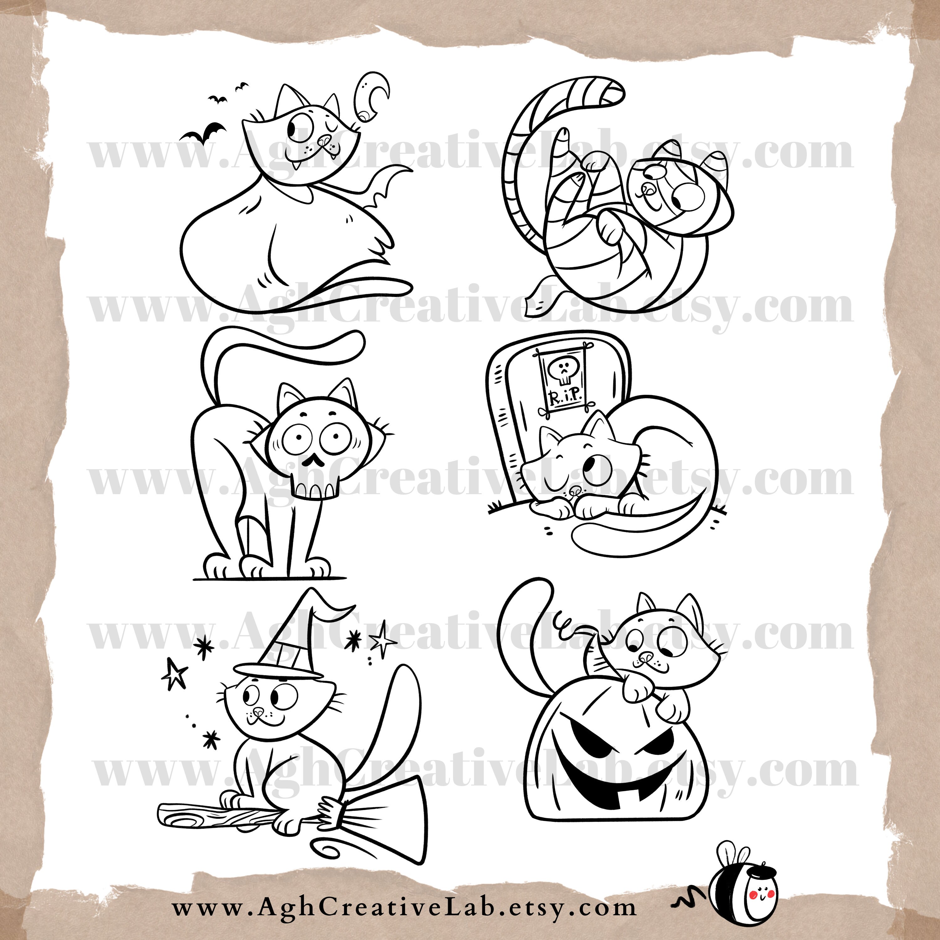 Halloween Cat Procreate Brushes Cute Cat Procreate Stamps Animal ...