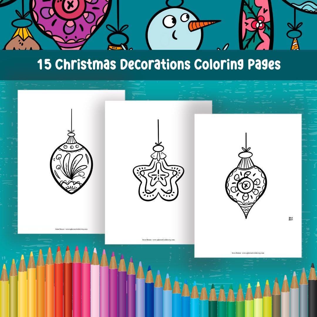 Christmas Coloring Page Bundle: Festive Xmas Clipart (PDF) - Etsy