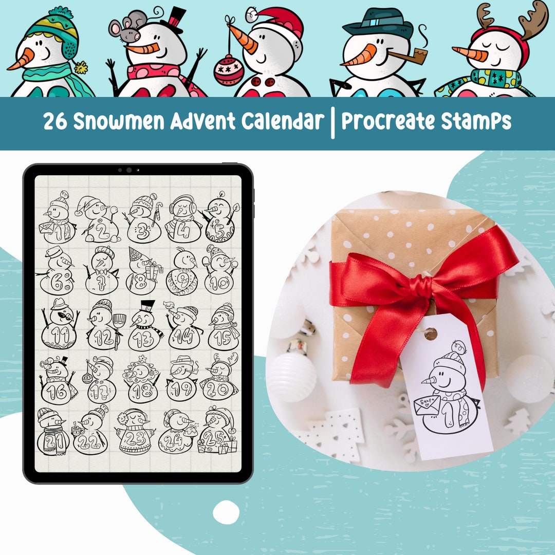 Advent Calendar 2025 Procreate Brushes Christmas Procreate Stamp ...