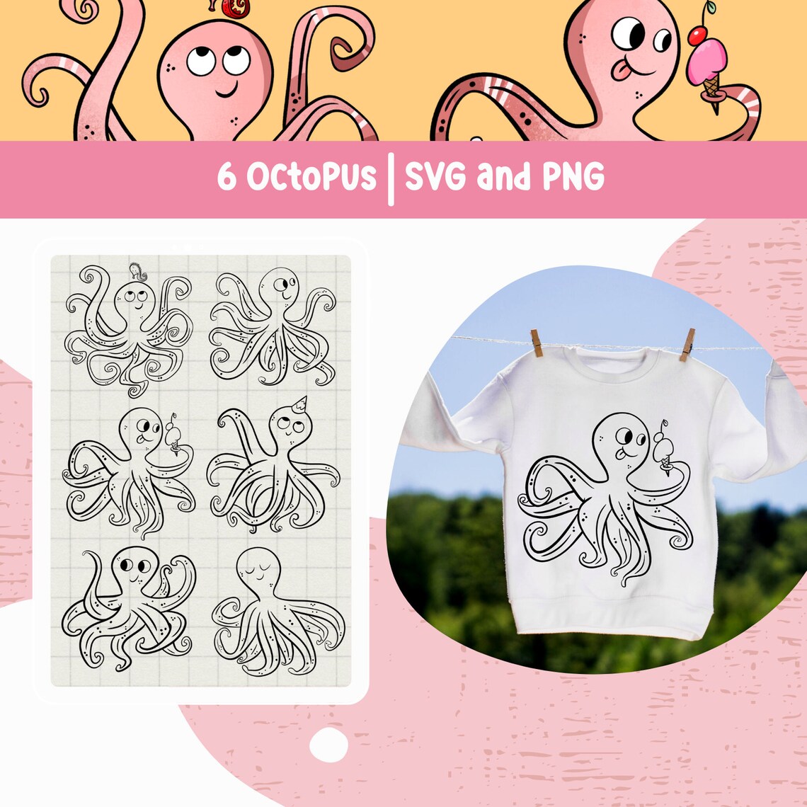 Octopus Svg Sea Animal Svg File for Cricut Sea Life Clipart Ocean ...