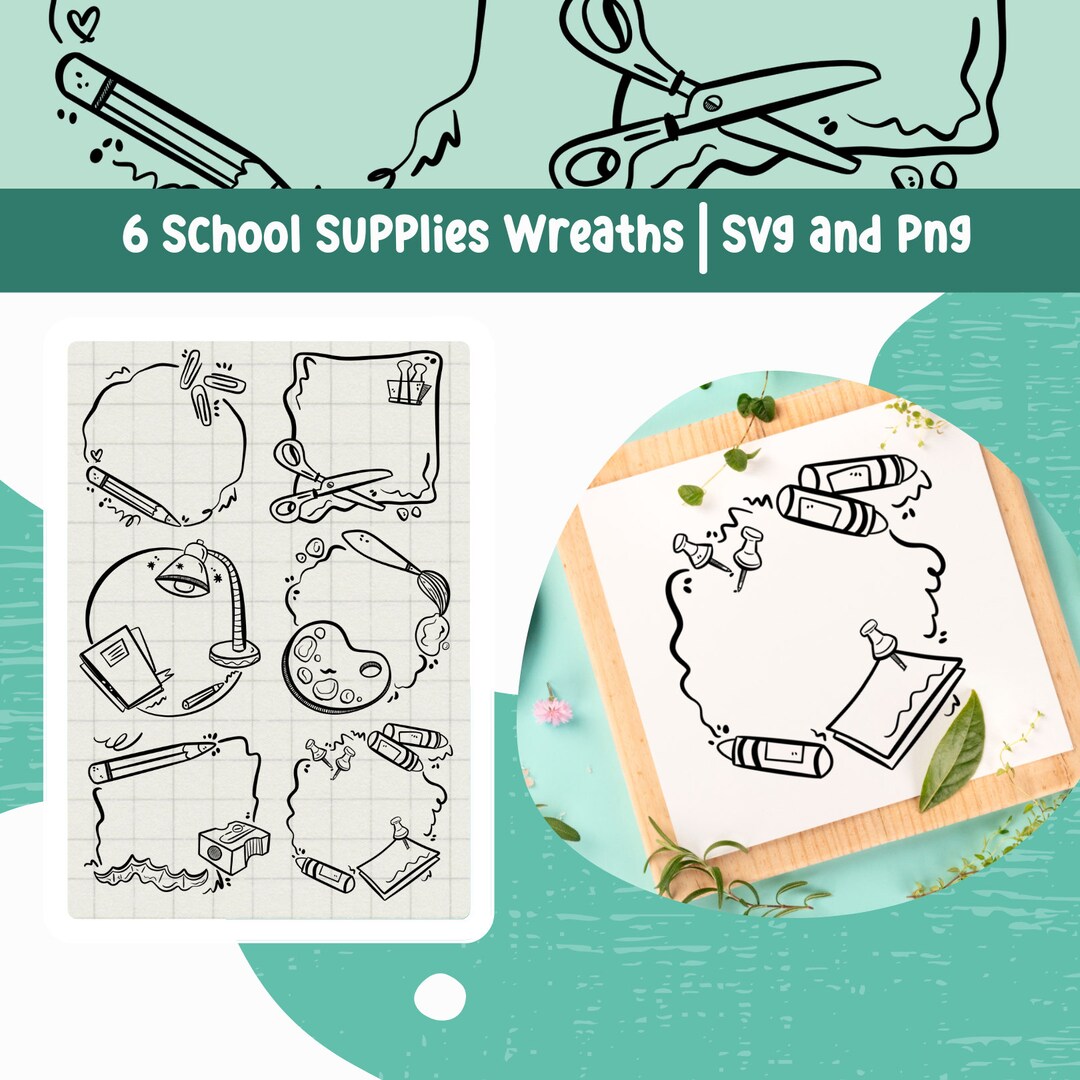 School Bundle Png Teacher Svg Bundle Cute School Supplies Back to ...