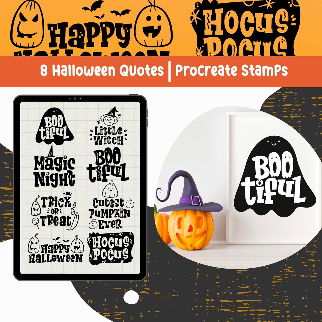 Halloween Procreate Brush Spooky Clipart Procreate Stamp Halloween ...