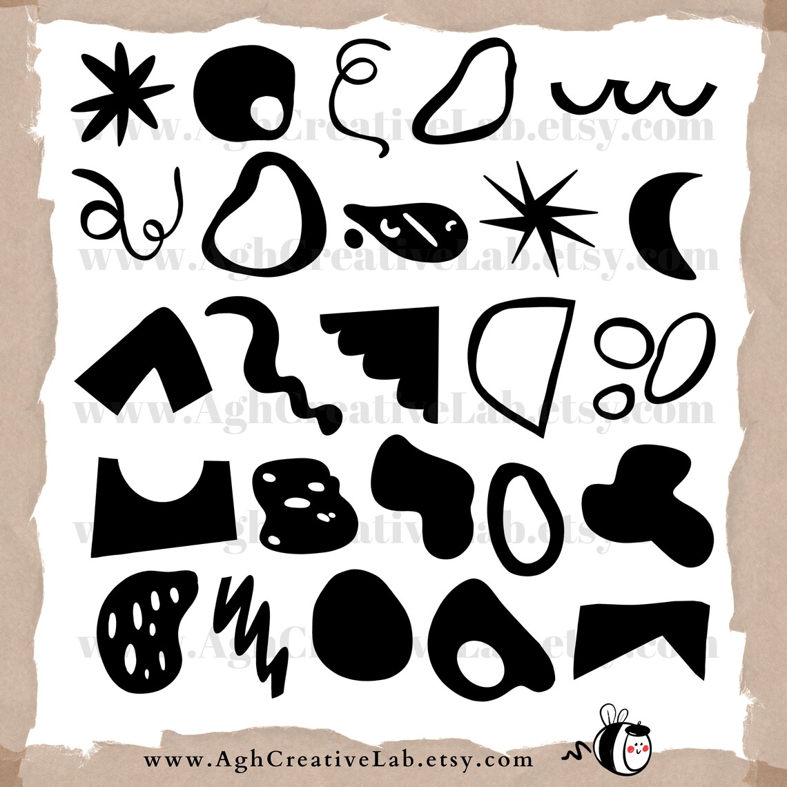 Abstract Shapes Svg Svg Bundle Hand Drawn Shapes Abstract Png Boho ...
