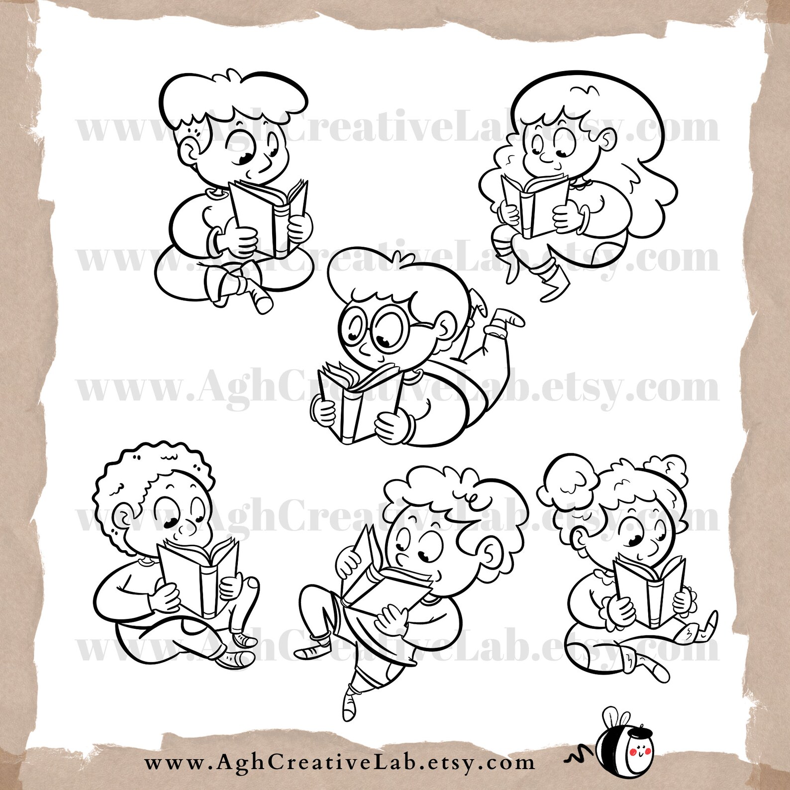 Kids Reading Svg File Book Illustration Png Children Book Svg ...